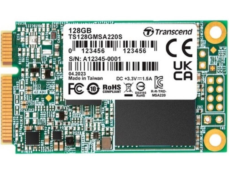 TRANSCEND MSATA 128GB SSD, SATA III, 3D NAND, 220S Series ...